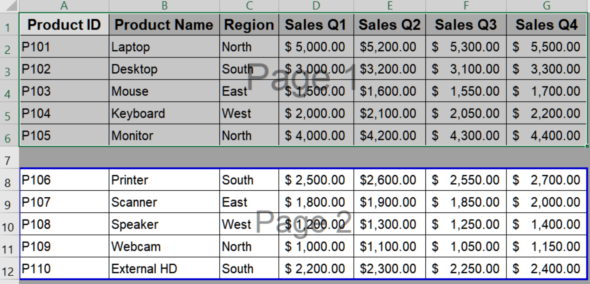 How to Set Print Area in Excel for Multiple Pages - Excel Insider