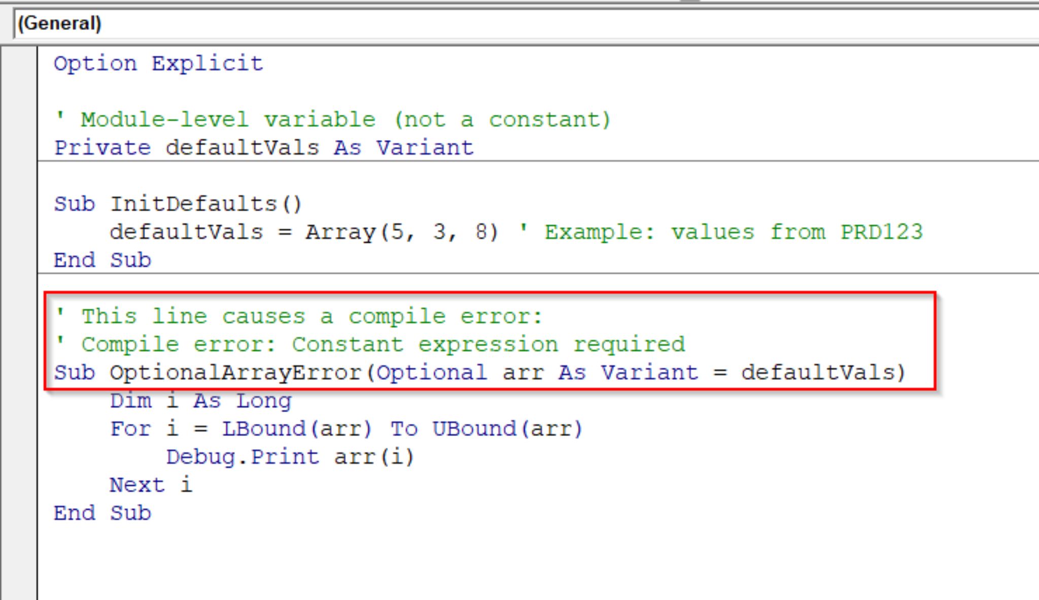 How to Fix "Constant Expression Required" Error in VBA - Excel Insider