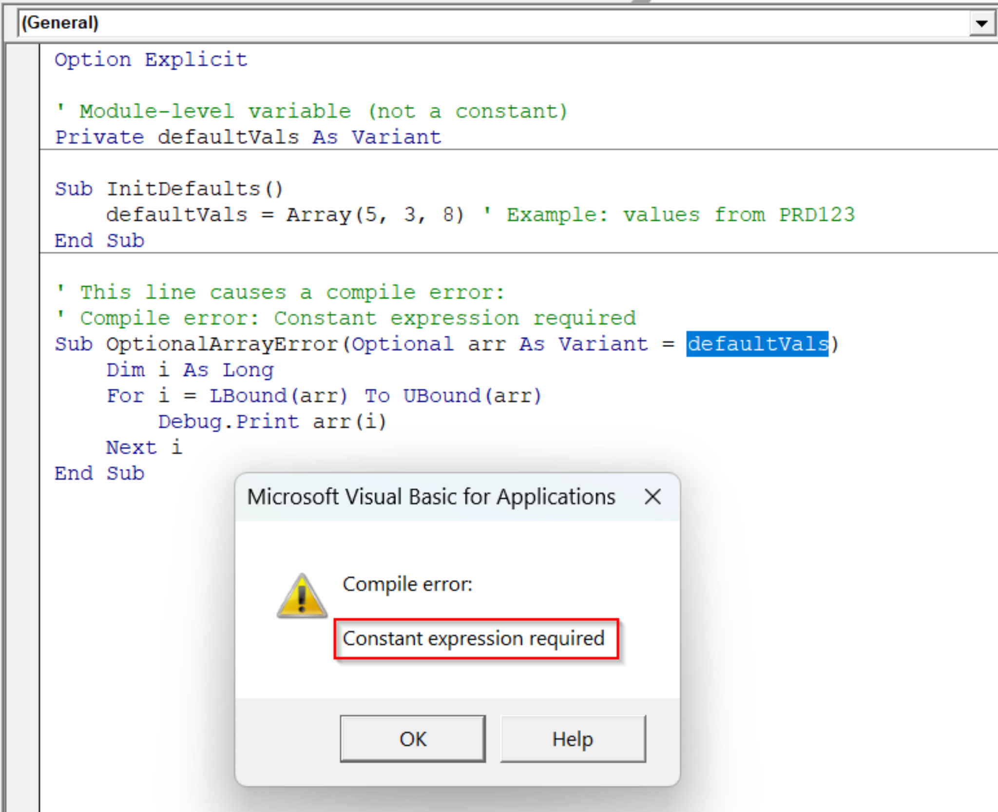 How to Fix "Constant Expression Required" Error in VBA - Excel Insider