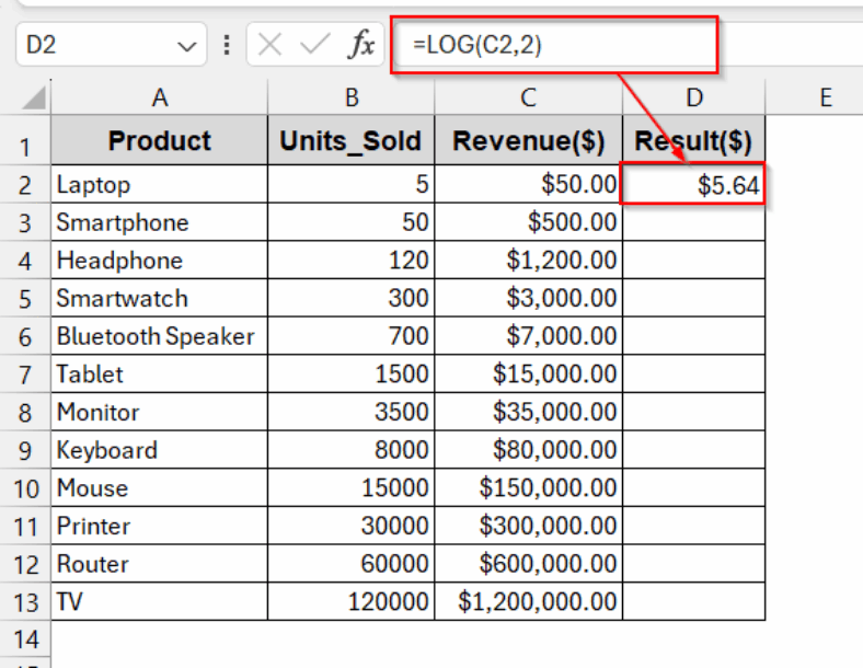 How to Log Transform Data in Excel (6 Suitable Ways) - Excel Insider