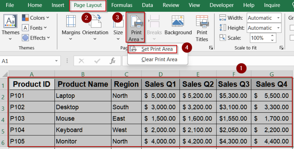 How to Set Print Area in Excel for Multiple Pages - Excel Insider