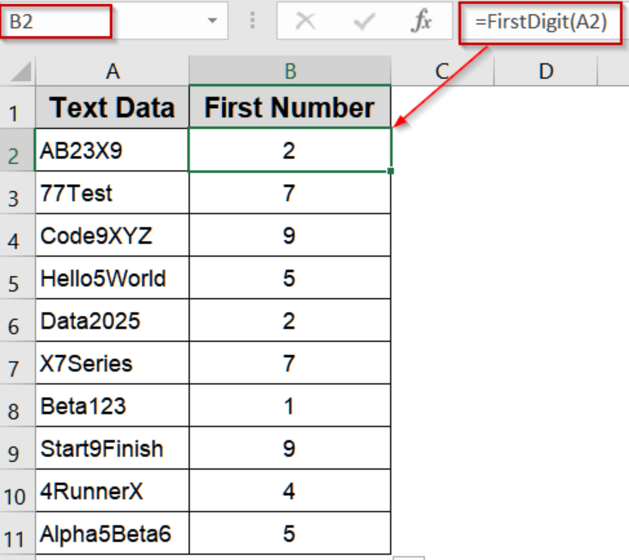 How to Find the First Number in a String in Excel - Excel Insider