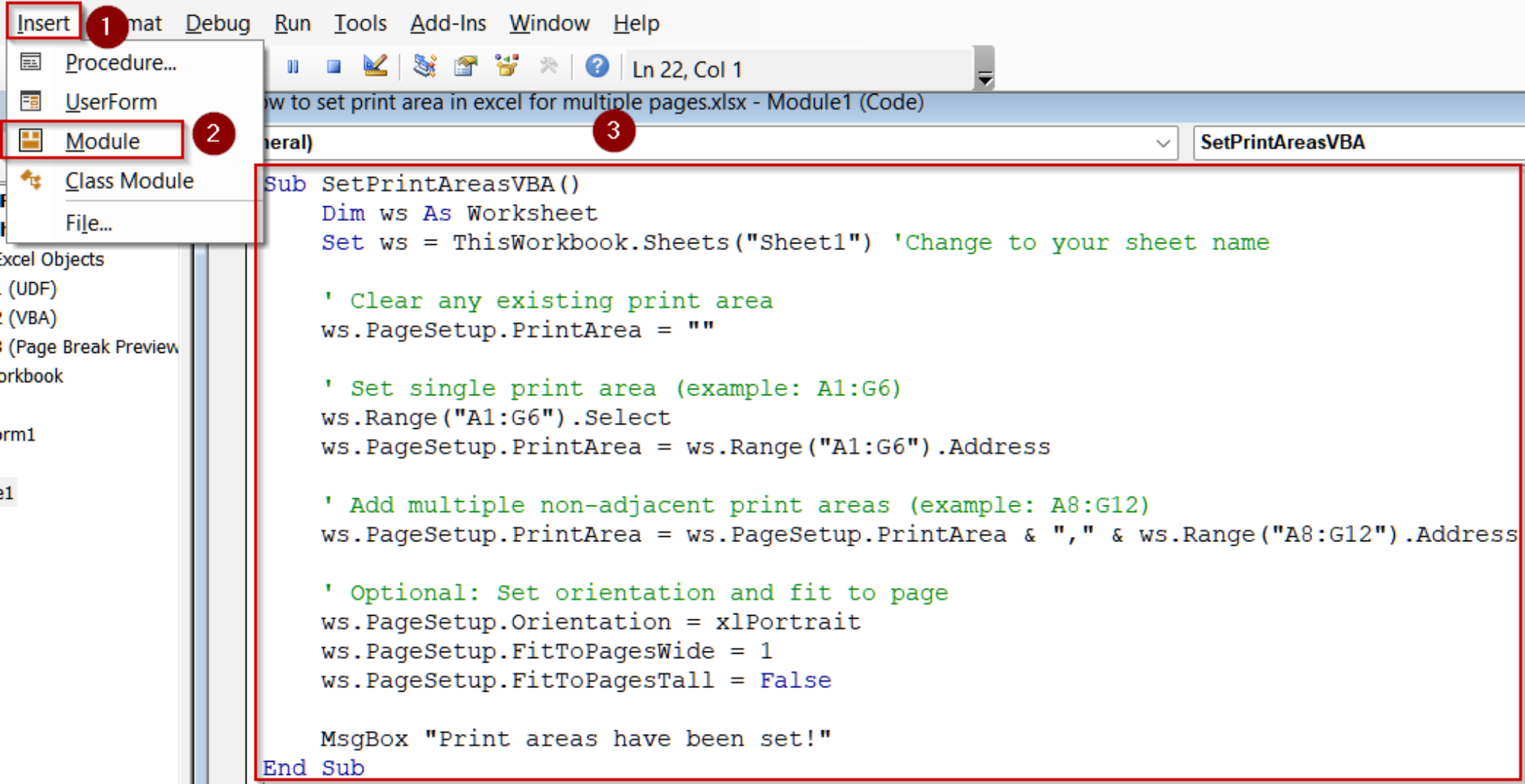 How to Set Print Area in Excel for Multiple Pages - Excel Insider
