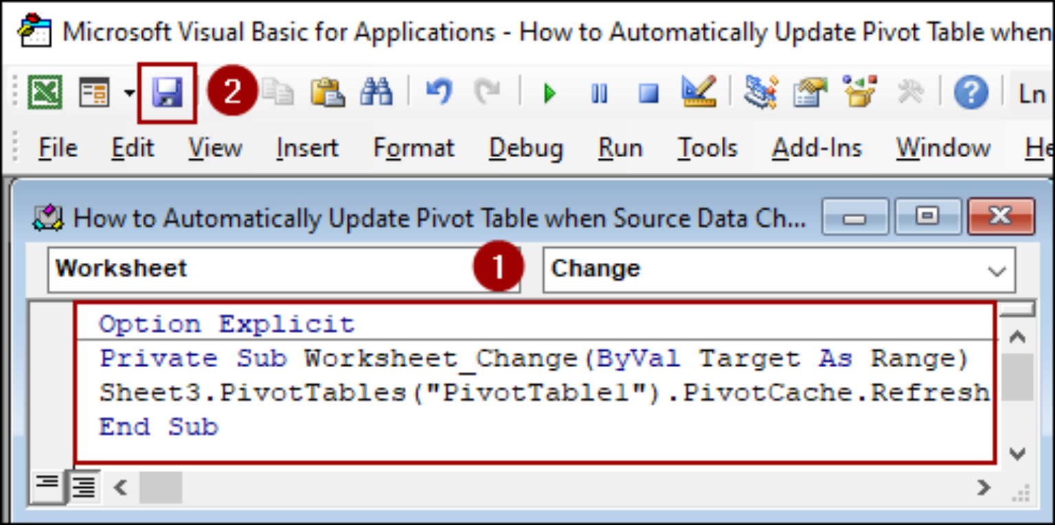 Automatically Update Pivot Table When Source Data Changes - Excel Insider