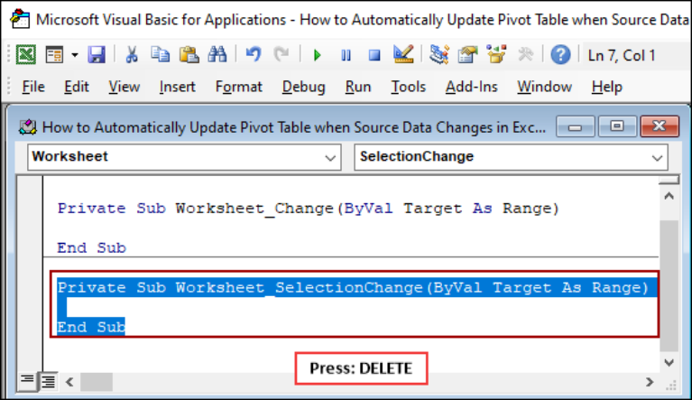 Automatically Update Pivot Table When Source Data Changes - Excel Insider