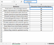 How to Count Characters Including Spaces in Excel - Excel Insider