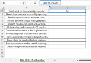 How to Count Characters Including Spaces in Excel - Excel Insider