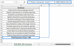 How to Count Characters Including Spaces in Excel - Excel Insider
