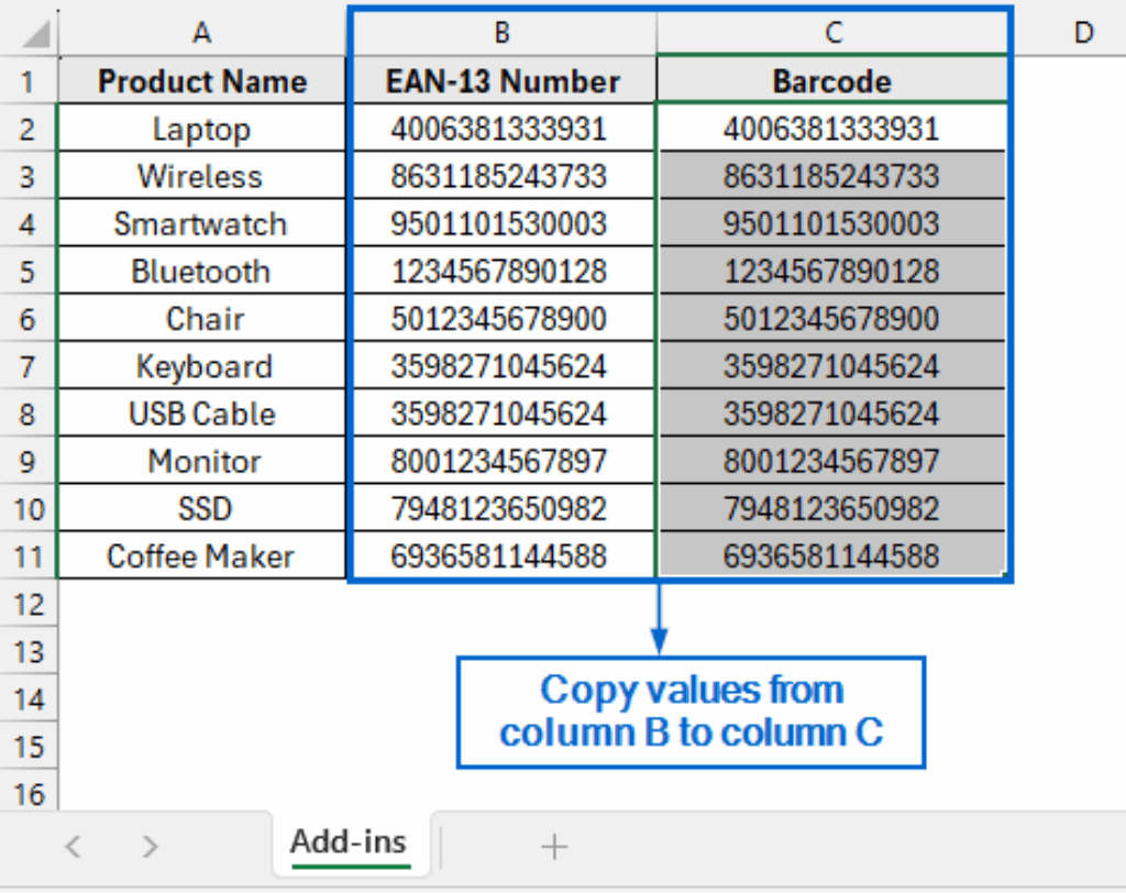 How to Generate EAN-13 Barcode in Excel (3 Suitable Ways) - Excel Insider