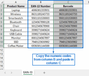 How to Generate EAN-13 Barcode in Excel (3 Suitable Ways) - Excel Insider