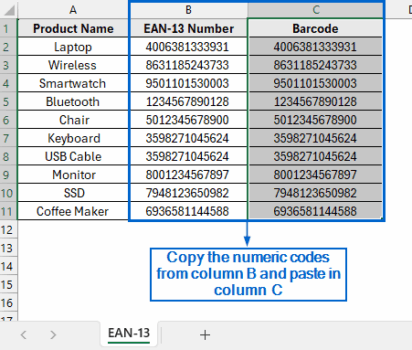 How to Generate EAN-13 Barcode in Excel (3 Suitable Ways) - Excel Insider