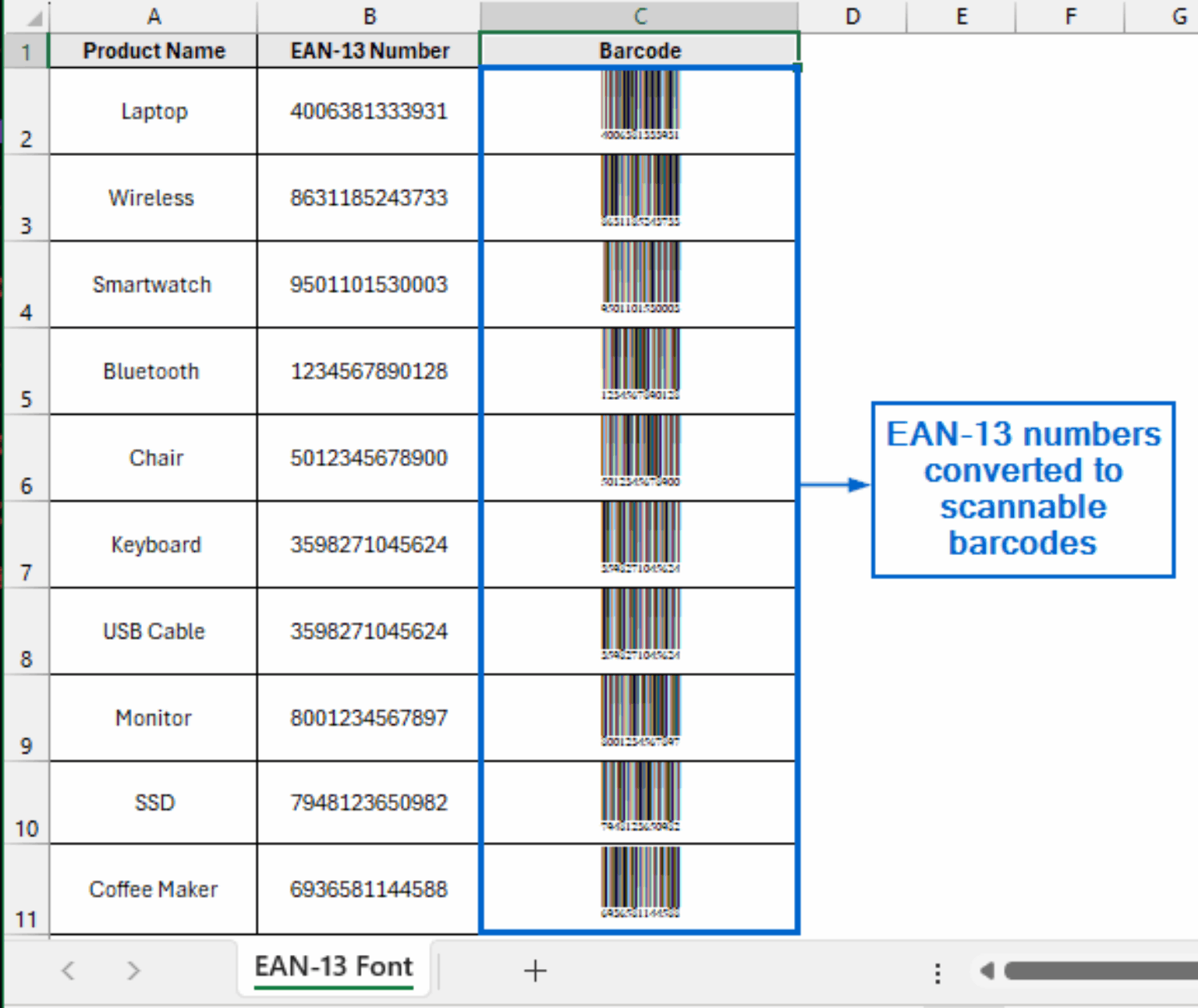 How to Generate EAN-13 Barcode in Excel (3 Suitable Ways) - Excel Insider