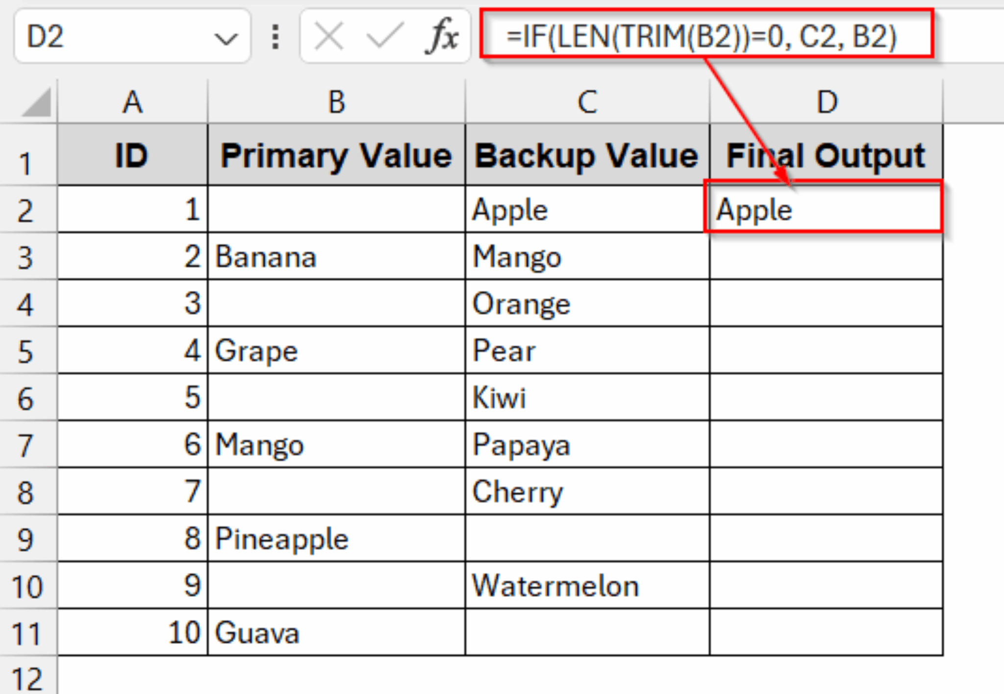 How to Copy Another Cell If a Cell Is Blank in Excel - Excel Insider