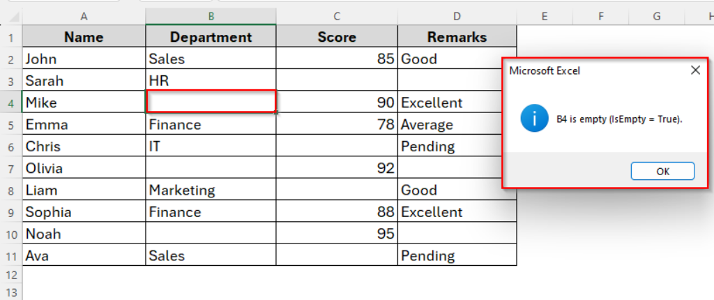 How to Check If a Cell is Empty with Excel VBA (6 Examples) - Excel Insider