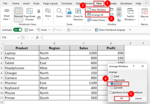 How to View Excel Worksheets Side-by-Side Vertically - Excel Insider