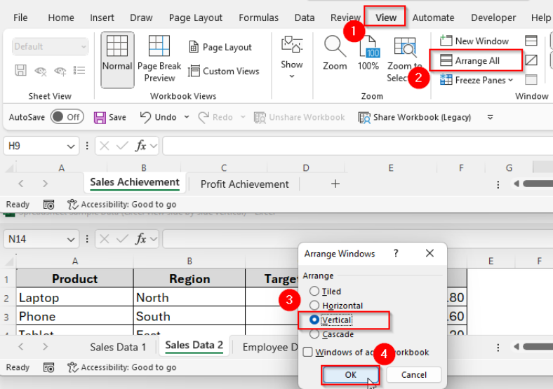 How to View Excel Worksheets Side-by-Side Vertically - Excel Insider