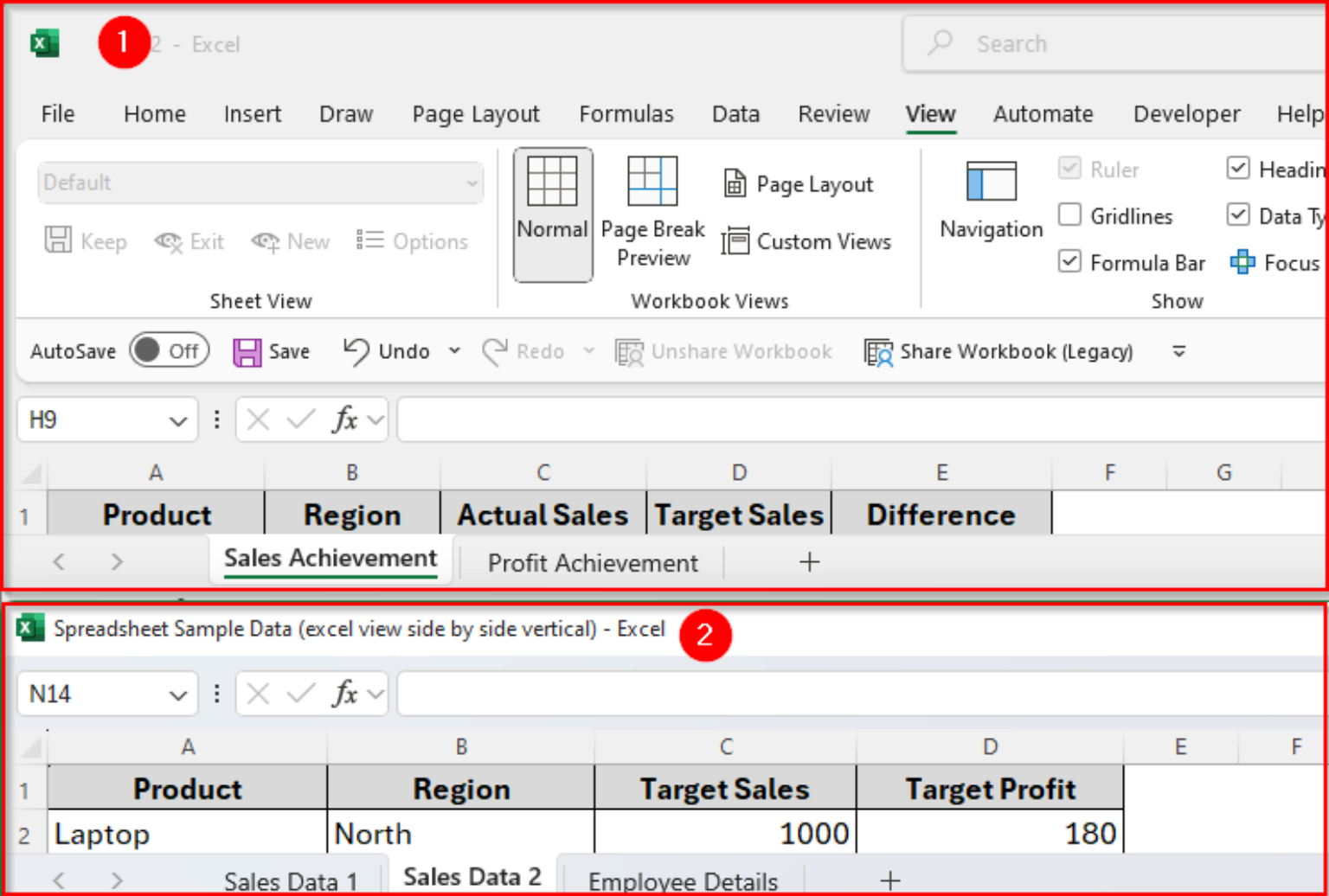 How to View Excel Worksheets Side-by-Side Vertically - Excel Insider