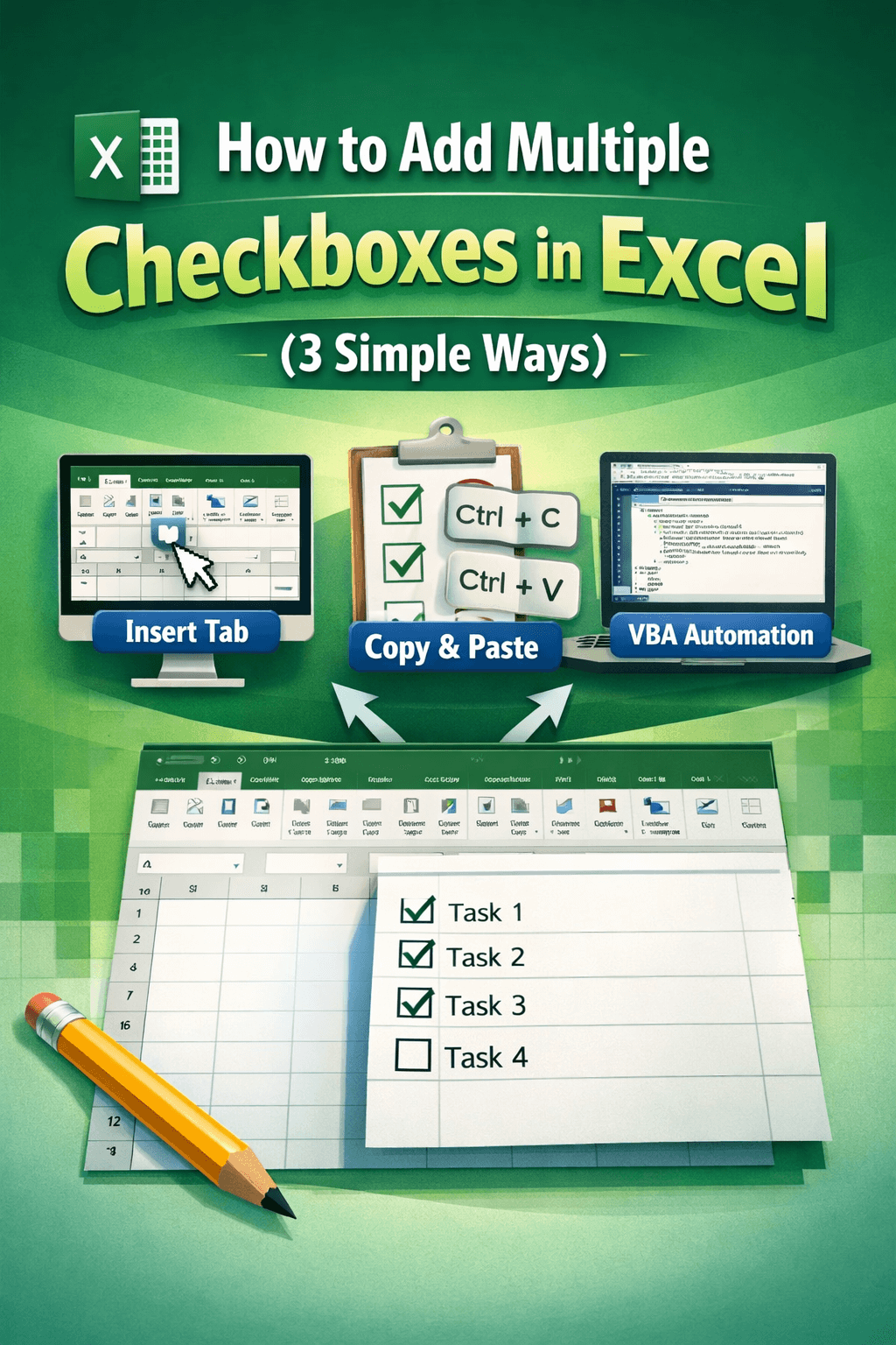 How to Add Multiple Checkboxes in Excel (3 Simple Ways) - Excel Insider