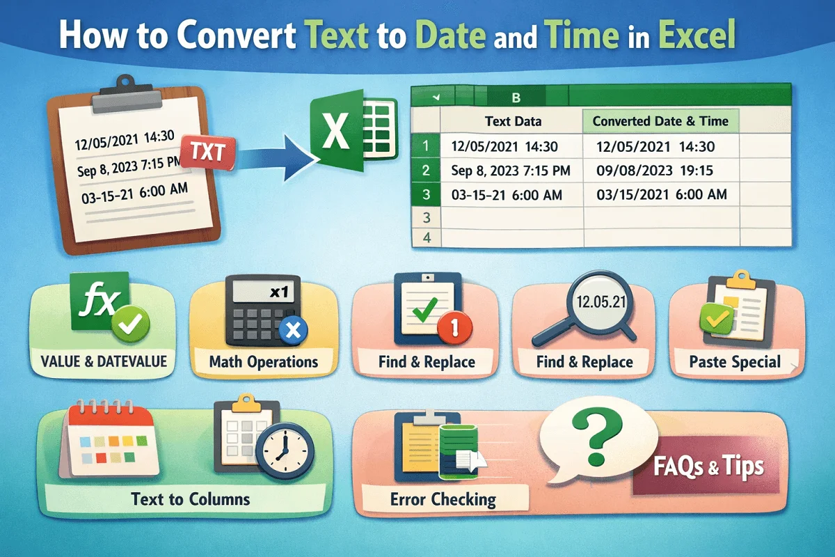 How to Convert Text to Date and Time in Excel (9 Examples) - Excel Insider