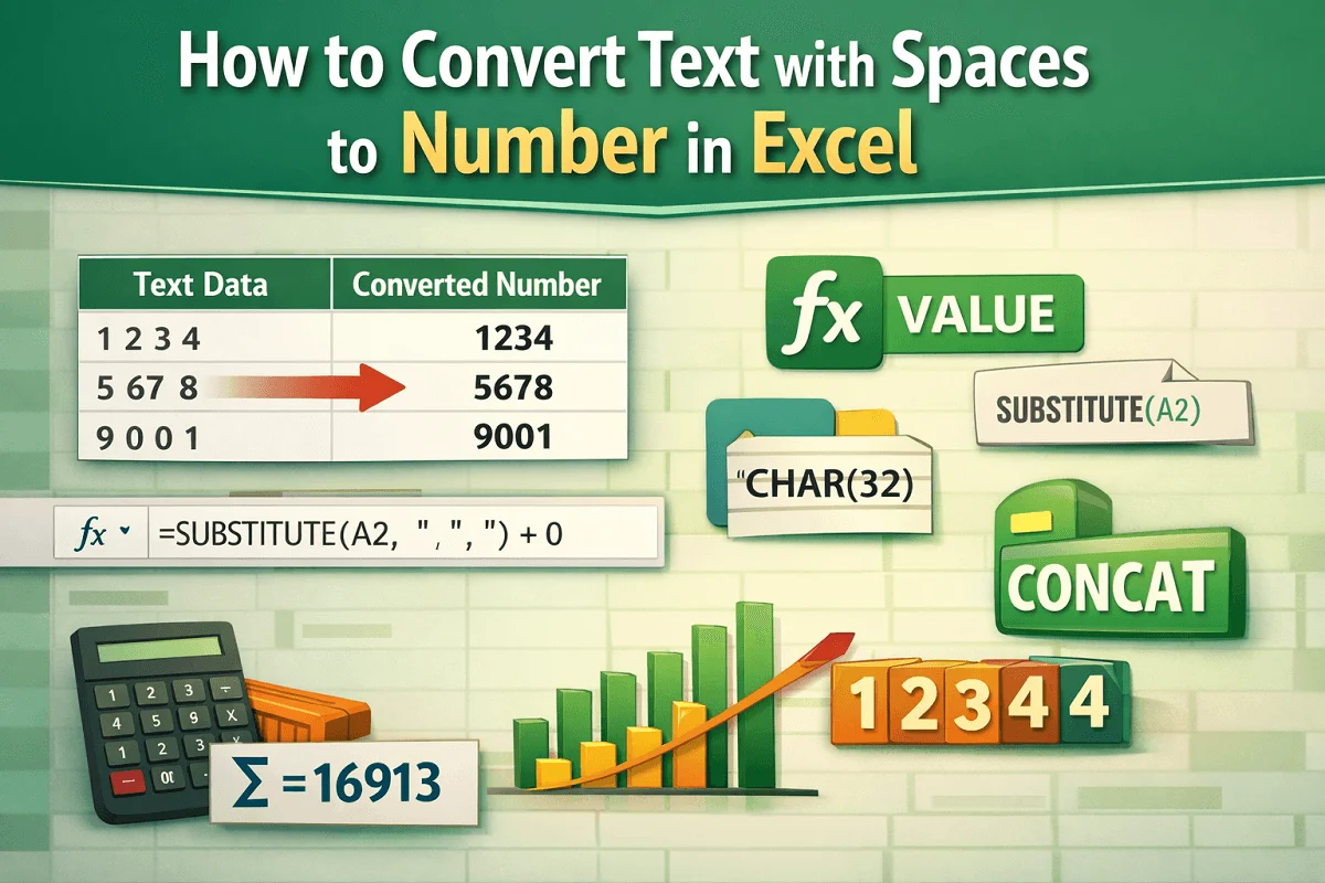 How to Convert Text with Spaces to Number in Excel - Excel Insider