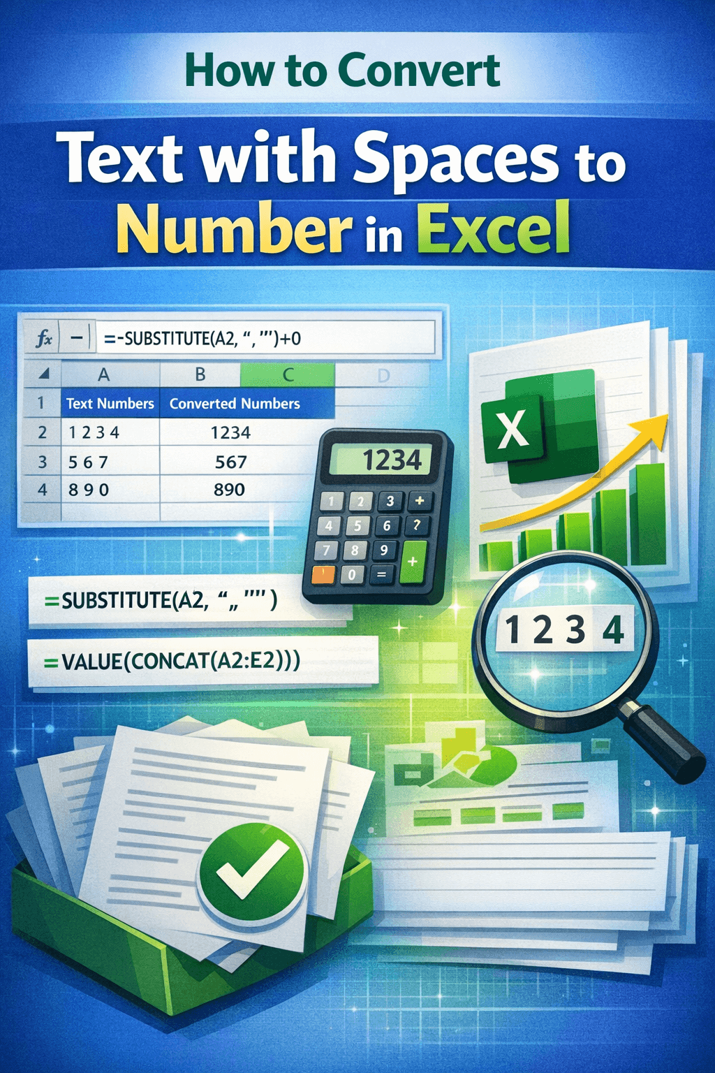 How to Convert Text with Spaces to Number in Excel - Excel Insider