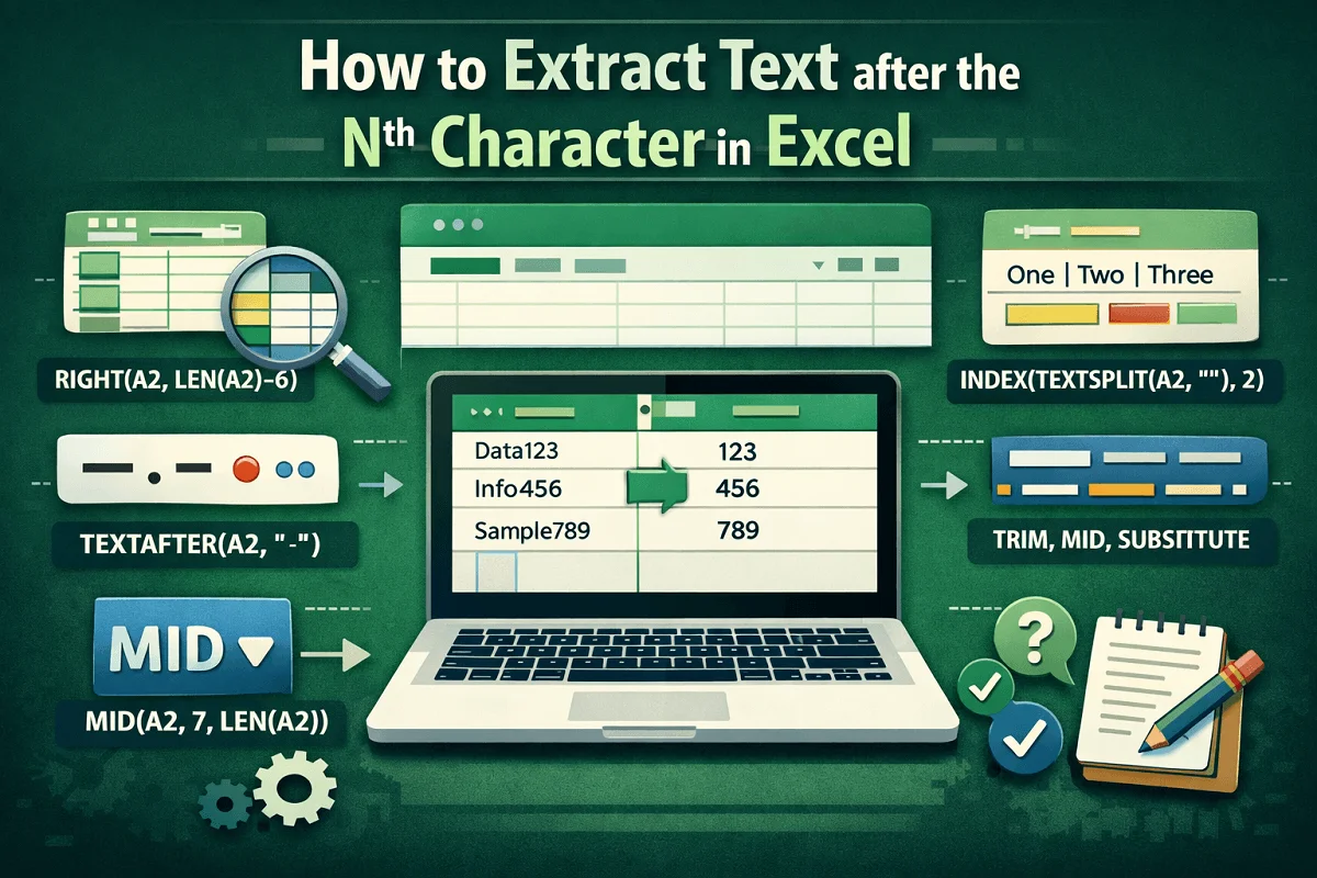 How to Extract Text after the Nth Character in Excel - Excel Insider