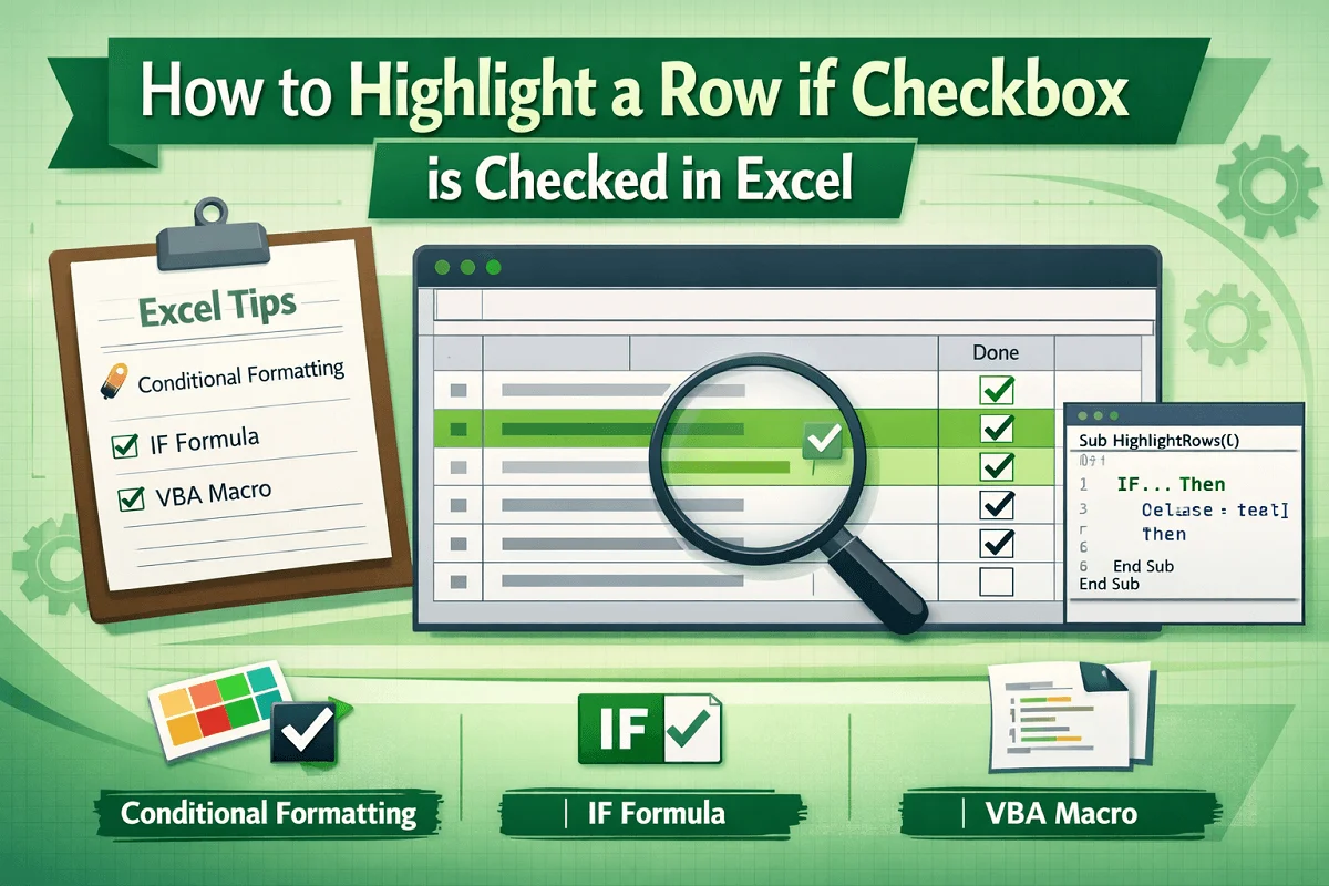 How to Highlight a Row if Checkbox is Checked in Excel - Excel Insider