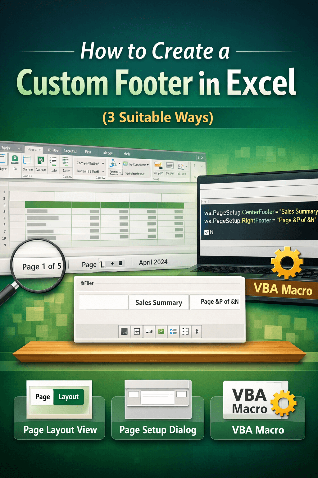 How to Create a Custom Footer in Excel (3 Suitable Ways) - Excel Insider