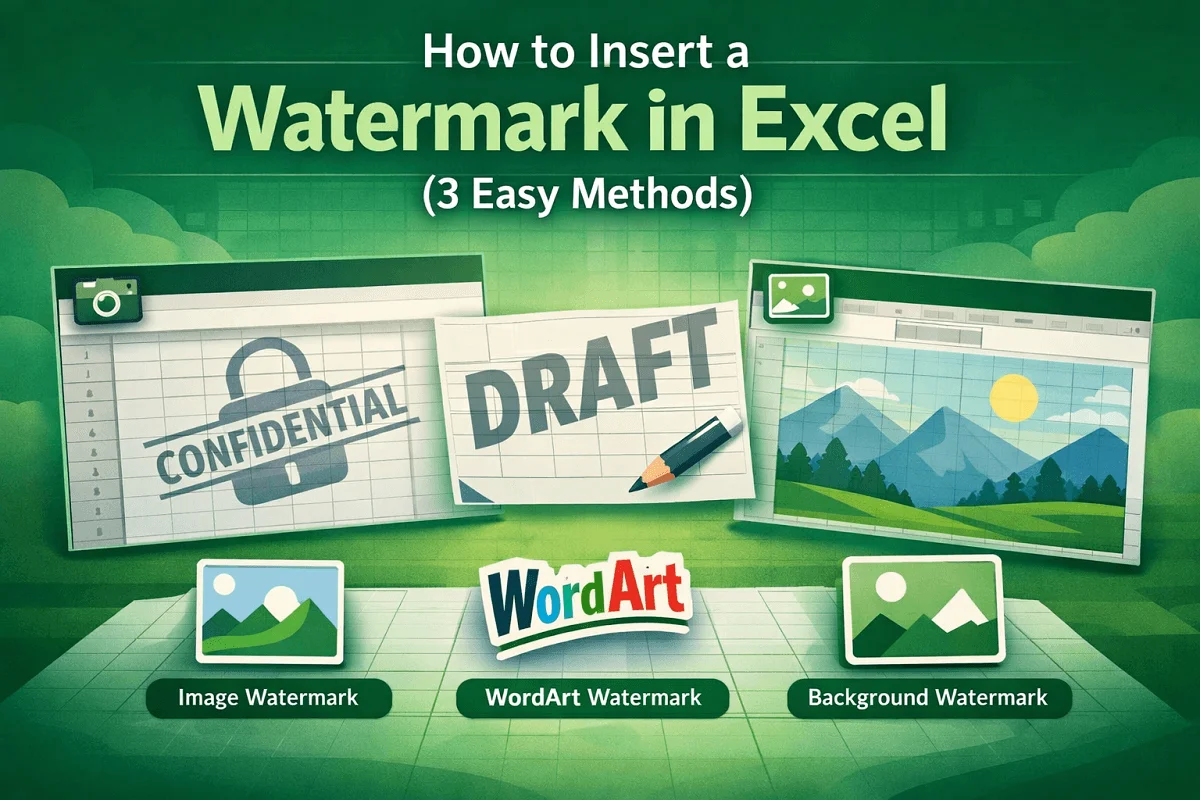 How to Insert a Watermark in Excel (3 Easy Methods) - Excel Insider