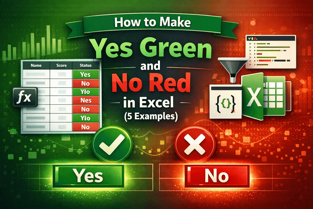 How to Make Yes Green and No Red in Excel (5 Examples) - Excel Insider