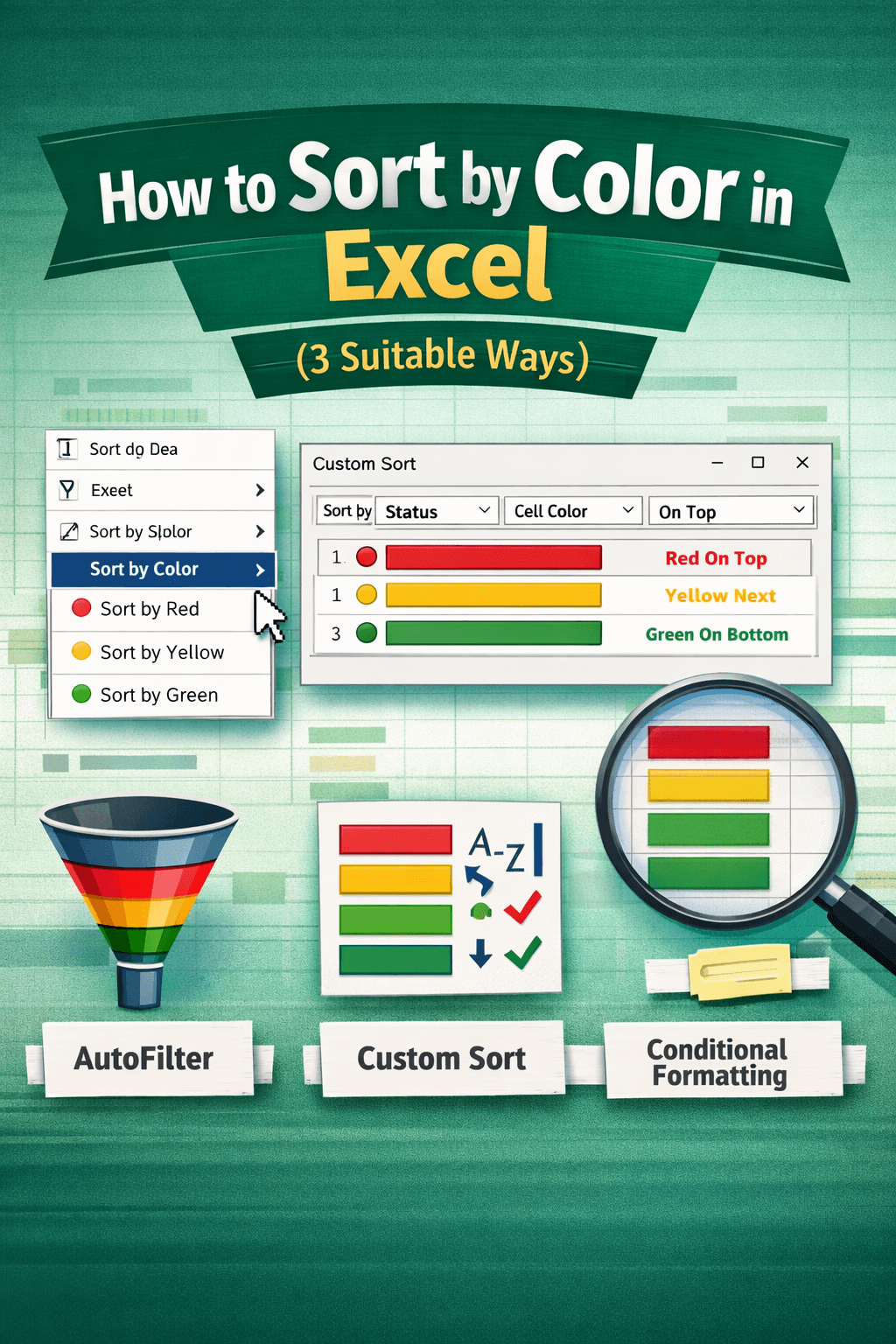 How to Sort by Color in Excel (3 Suitable Ways) - Excel Insider