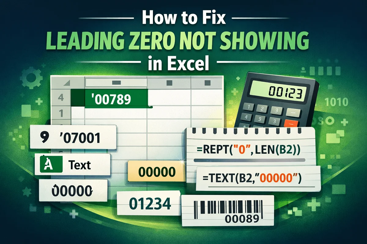 How to Fix Leading Zero Not Showing in Excel - Excel Insider