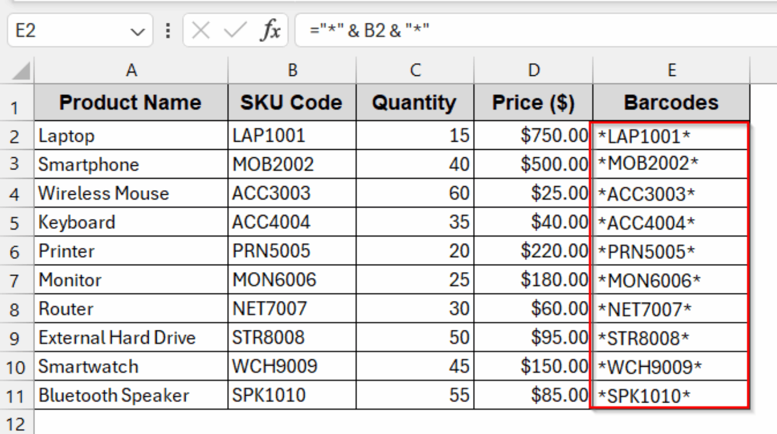 How to Add Barcode Font in Excel (4 Different Ways) - Excel Insider