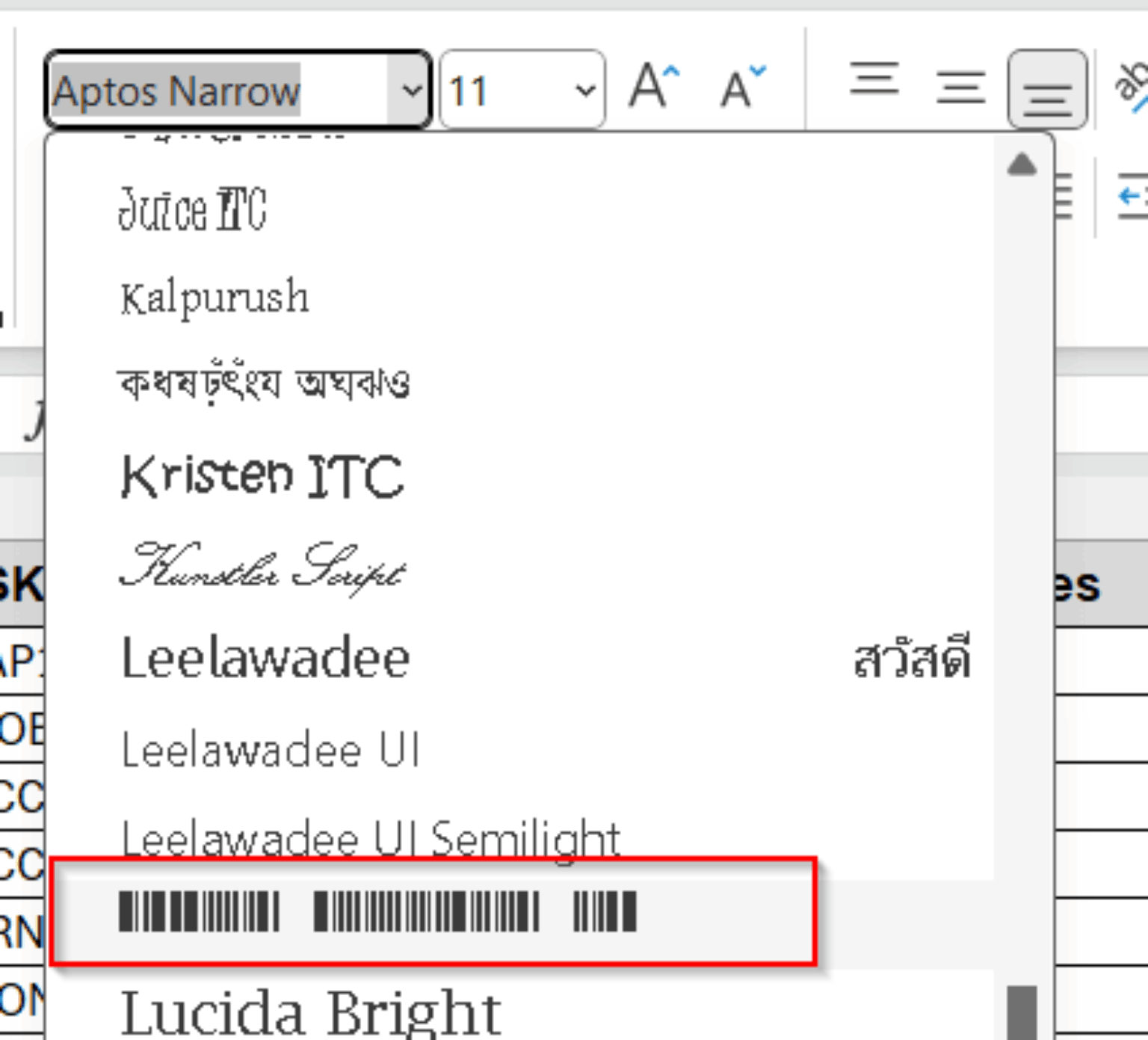 How to Add Barcode Font in Excel (4 Different Ways) - Excel Insider