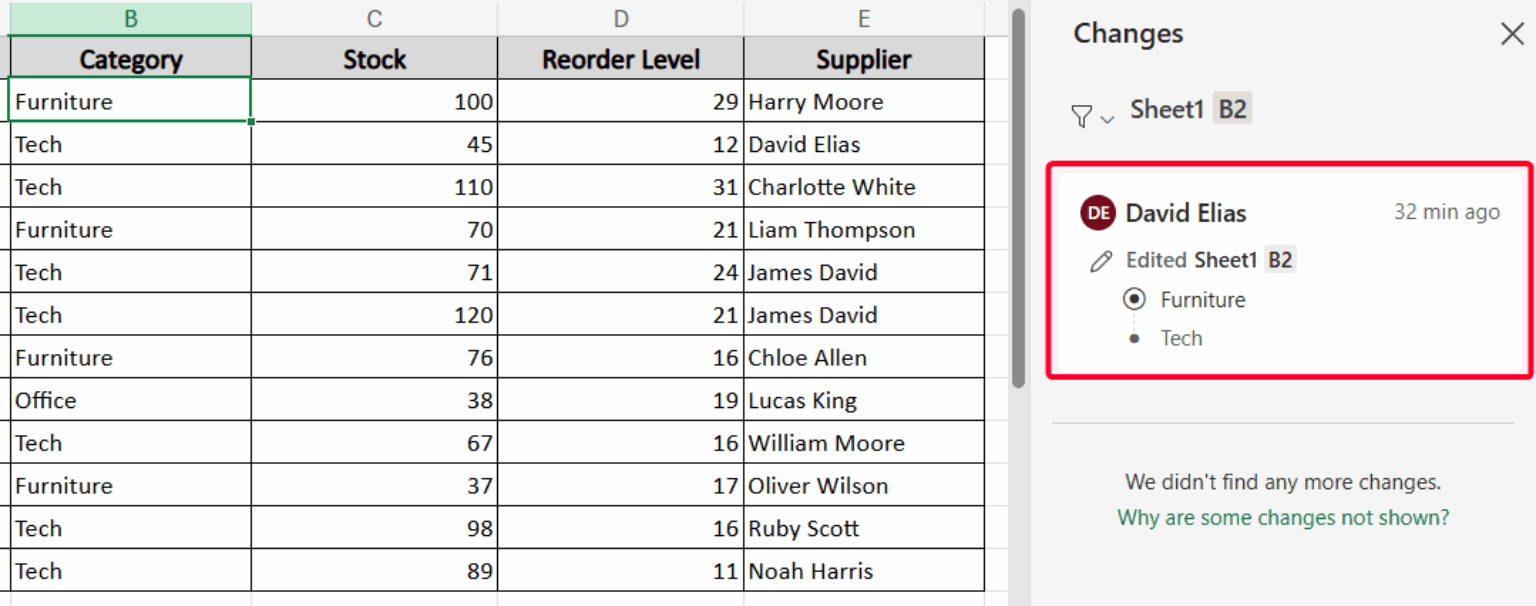 How to Check Edit History in Excel Online (2 Quick Ways) - Excel Insider
