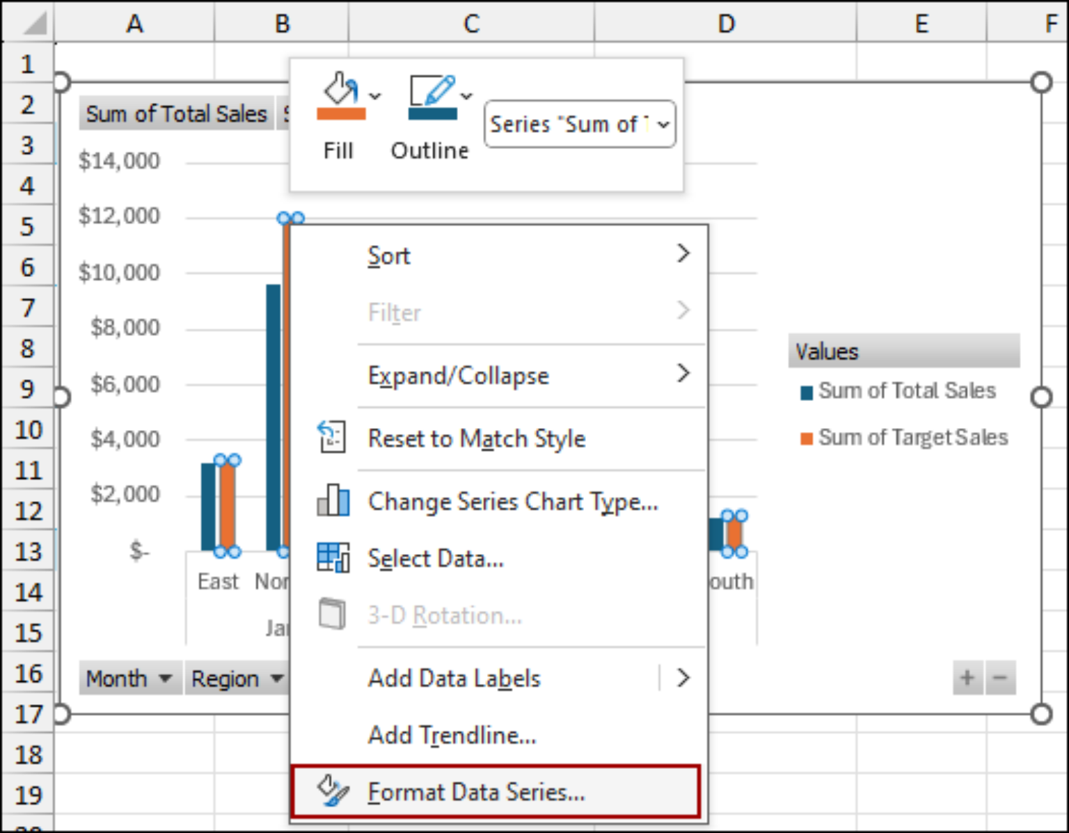How to Create a Clustered Column Pivot Chart in Excel - Excel Insider