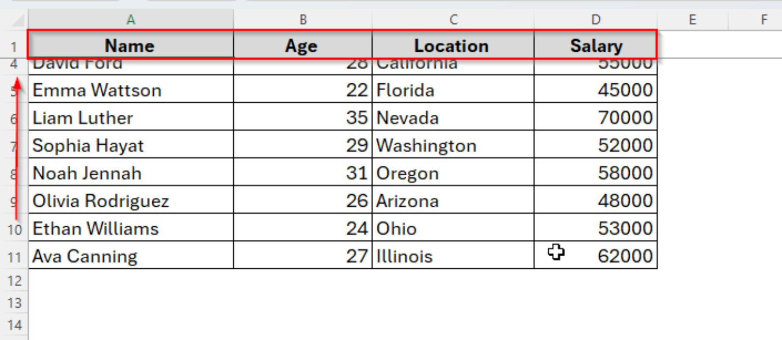 How to Create Column Headers in Excel (4 Suitable Ways) - Excel Insider