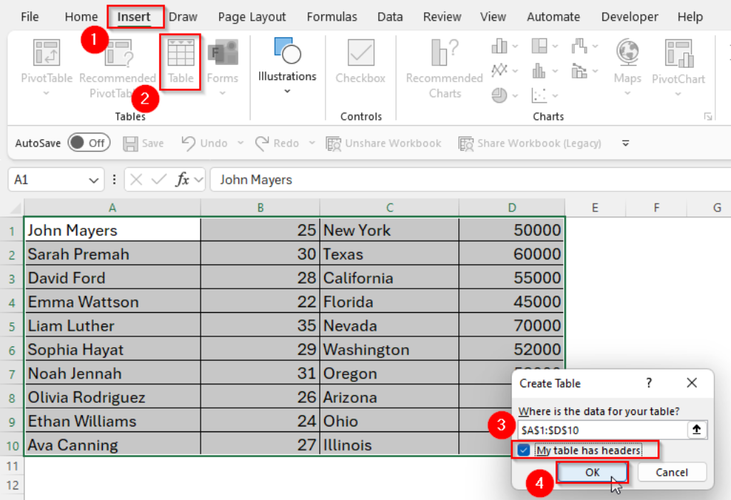 How to Create Column Headers in Excel (4 Suitable Ways) - Excel Insider