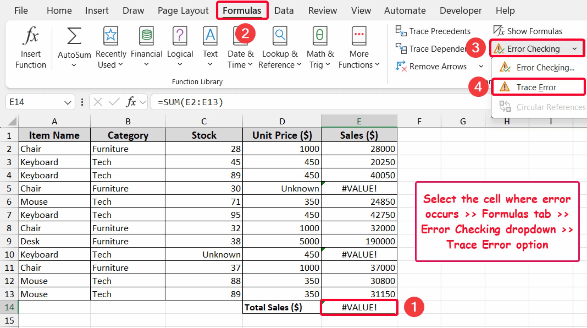 How to Trace Errors in Excel (2 Easy Methods) - Excel Insider