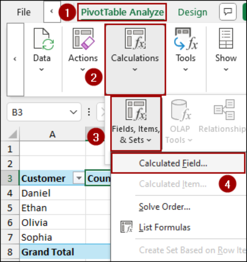 How to Count Using Calculated Field in Excel Pivot Table - Excel Insider