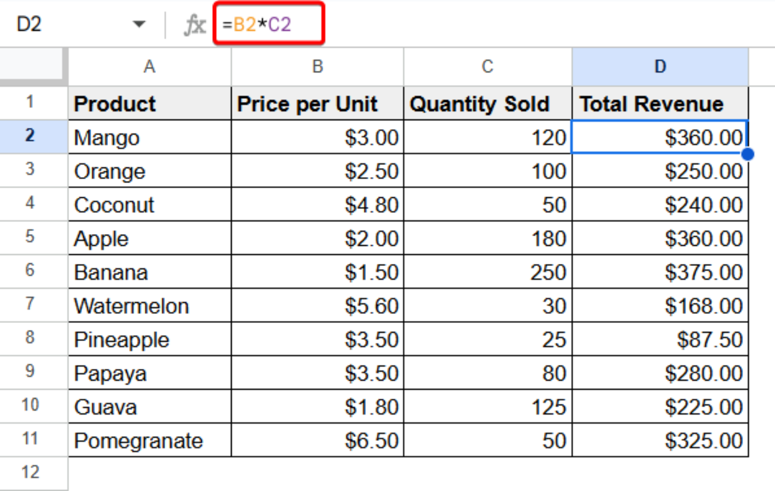 How to Multiply Cells or Numbers in Google Sheets - Excel Insider
