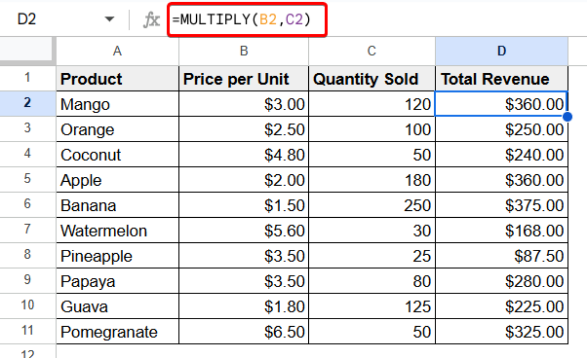How to Multiply Cells or Numbers in Google Sheets - Excel Insider