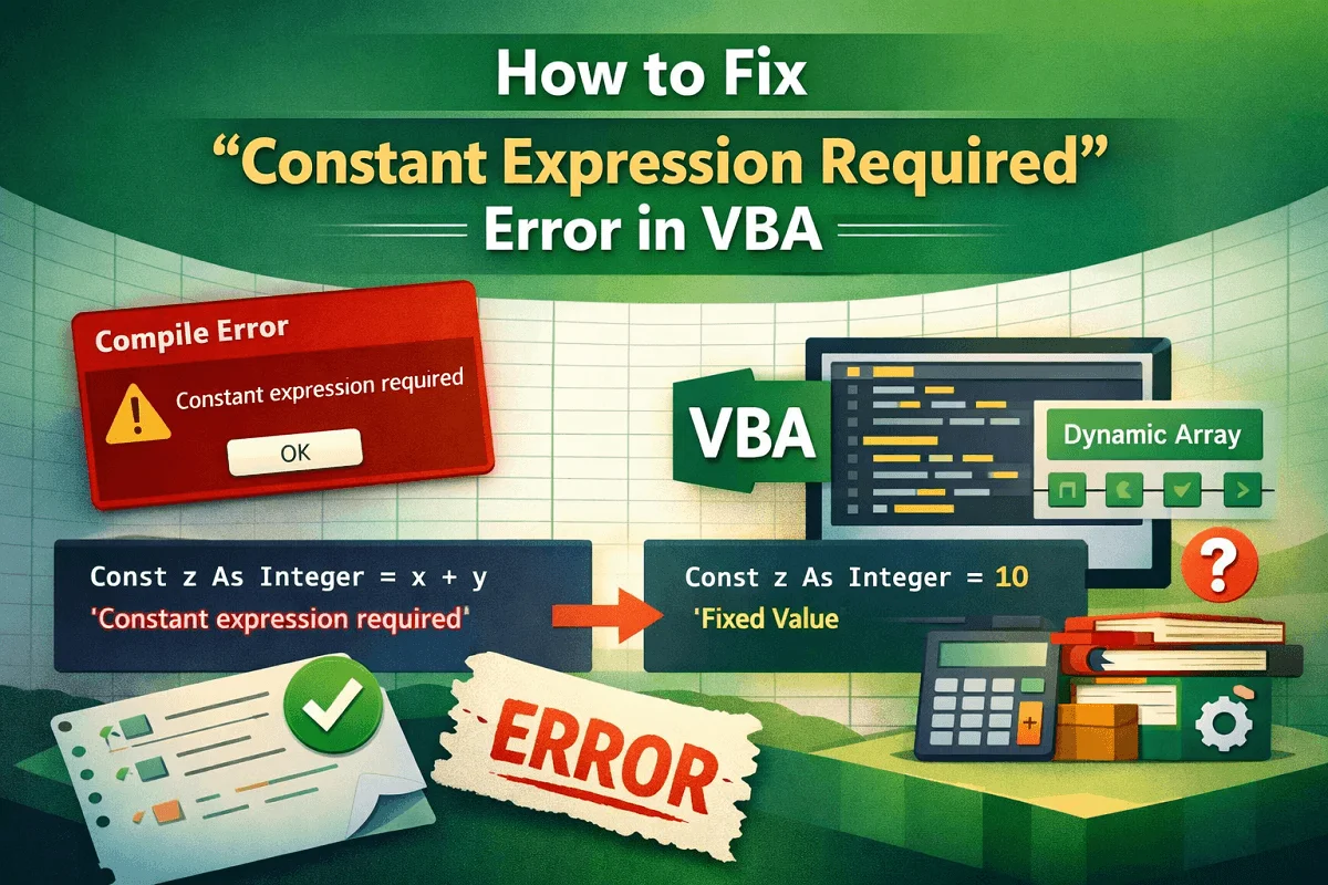 How to Fix "Constant Expression Required" Error in VBA - Excel Insider