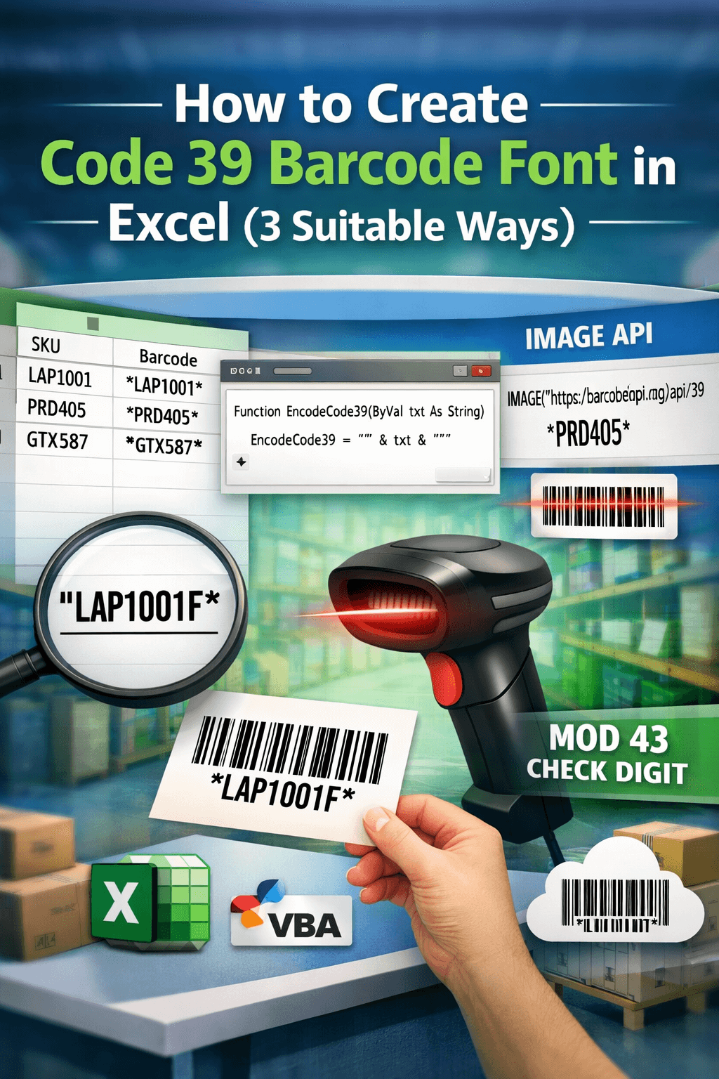 How to Create Code 39 Barcode Font in Excel (3 Suitable Ways) - Excel ...