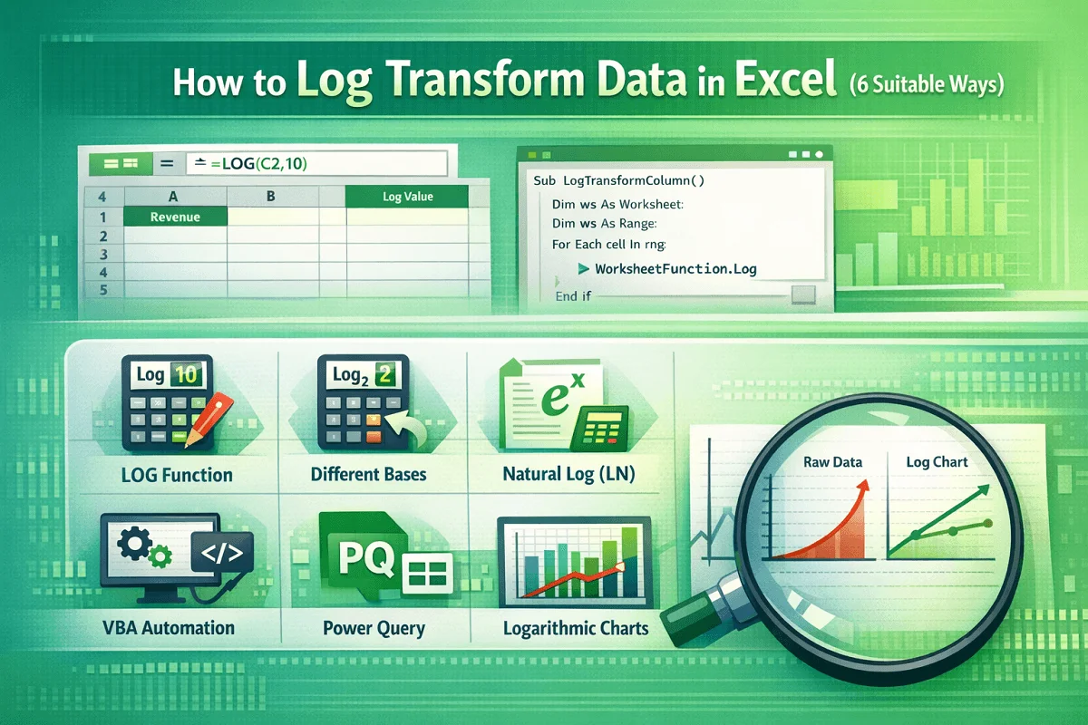How to Log Transform Data in Excel (6 Suitable Ways) - Excel Insider