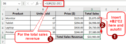 How to Calculate Total Sales in Excel (4 Different Examples) - Excel ...
