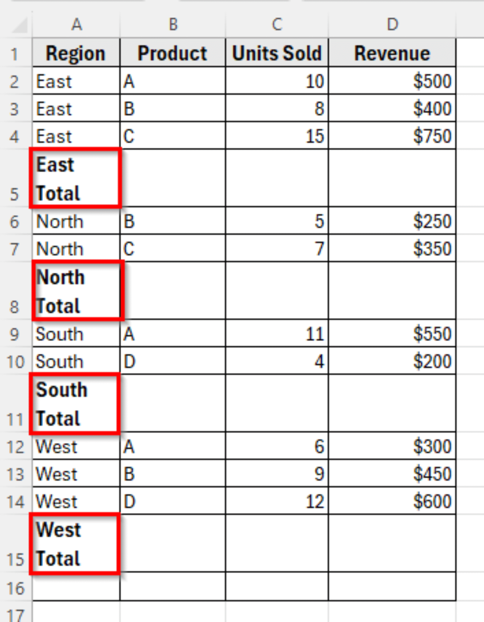 How to Group Rows and Add Subtotals in Excel (3 Examples) - Excel Insider