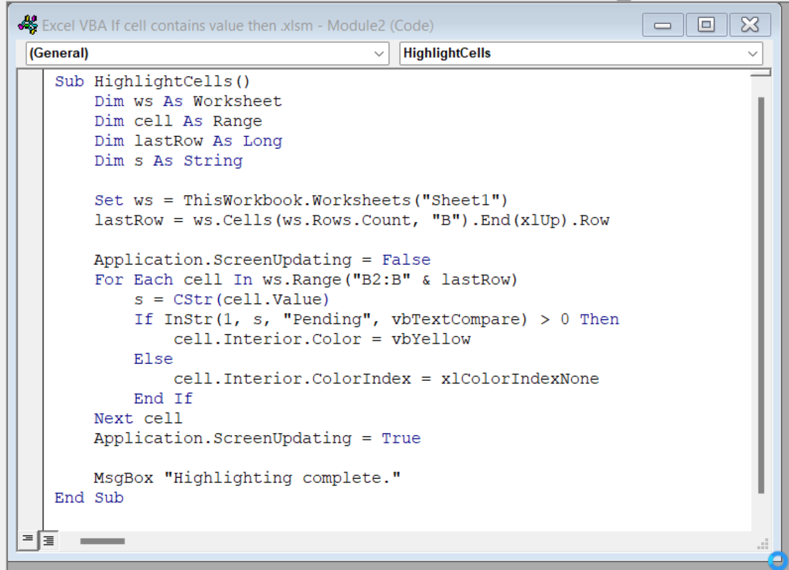 If Cell Contains Value Then Return a Specific Output in Excel VBA ...