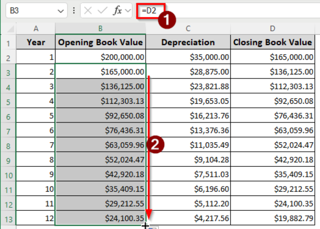 How to Calculate Declining Balance Depreciation in Excel - Excel Insider
