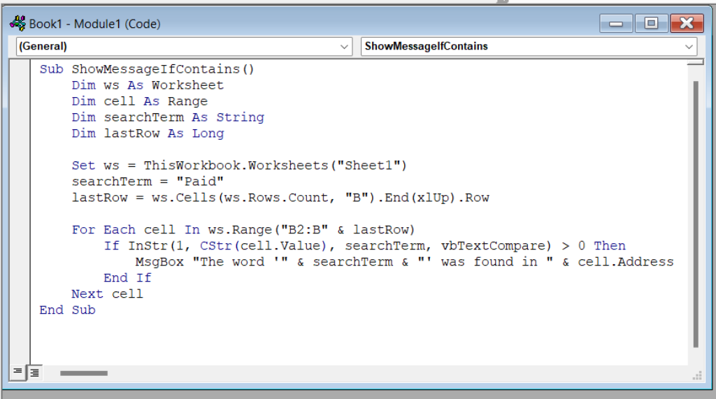 If Cell Contains Value Then Return a Specific Output in Excel VBA ...